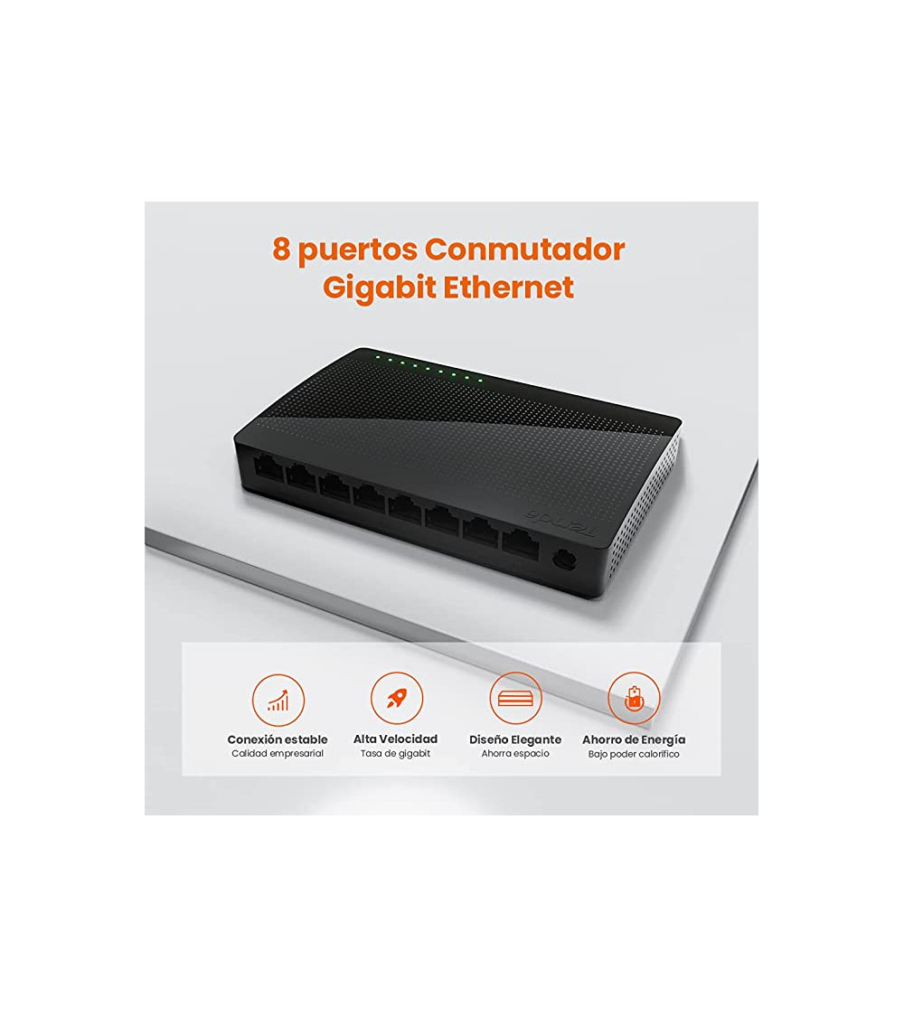 Gigabit Switch 8 Ports 10/100/1000 Mbps RJ45 Ethernet